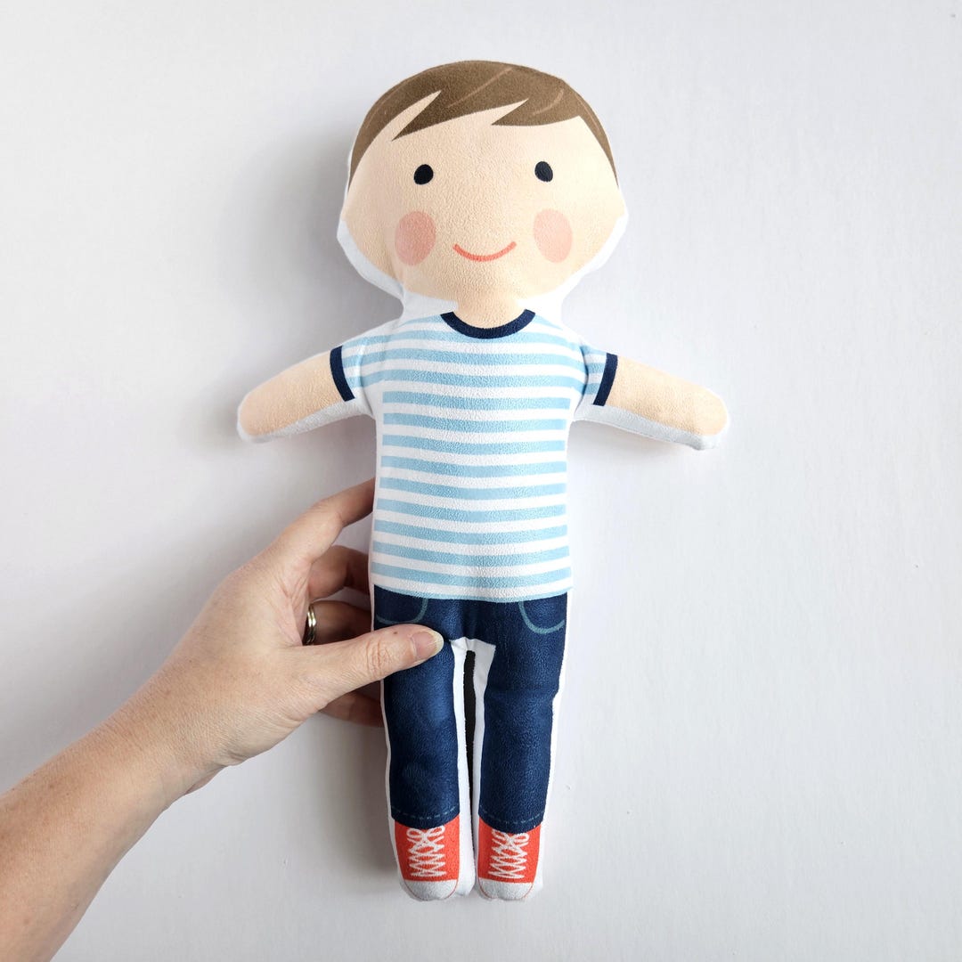 Cut and Sew Boy Doll , Custom Doll Fabric Panel, Boy Doll Fabric ...