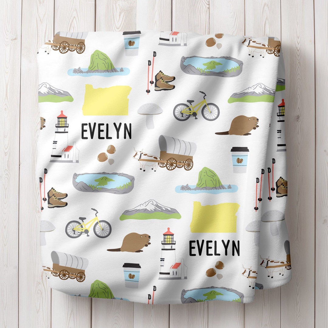 OREGON Personalized Blanket Oregon Baby Gift State Blanket Personalized ...