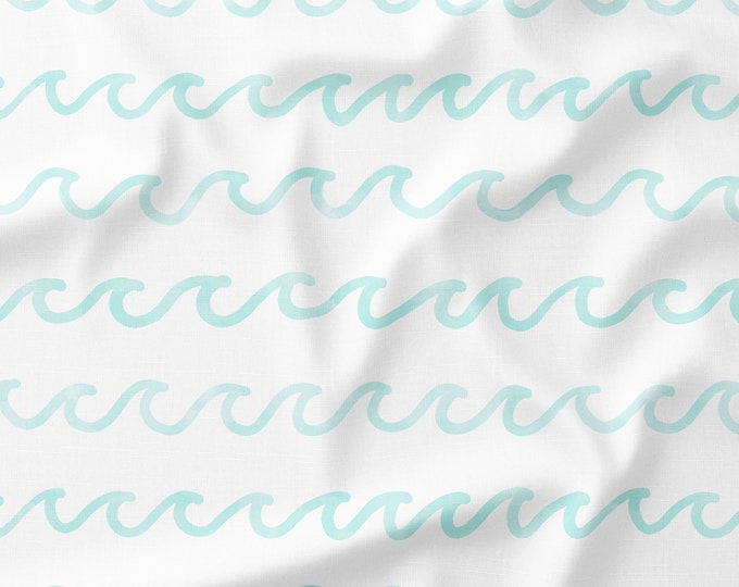 Blue Waves Ocean Nautical Fabric Japanese Waves by Sveta Aho Wave ...