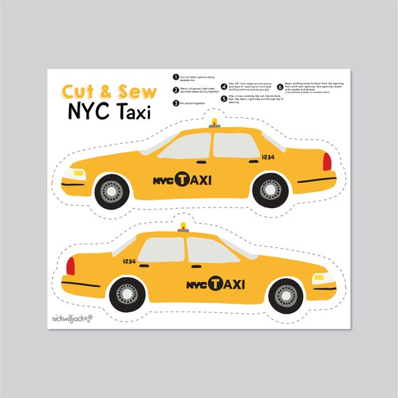 New York City Taxi Cut and Sew Panel, Taxi Fabric Panel, New York City ...