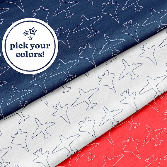 Custom Airplane Fabric by the Yard or Fat Quarter - Custom Fabric ...