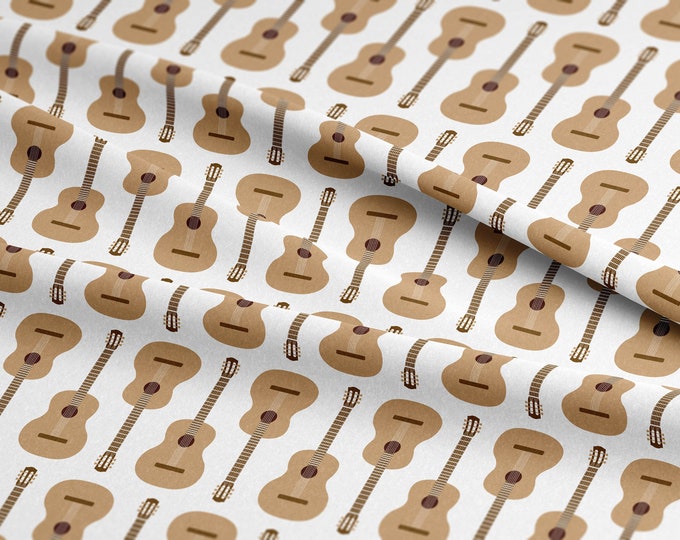 Rock Music Instrument Guitar Pattern Fabric by Little Smile Makers ...