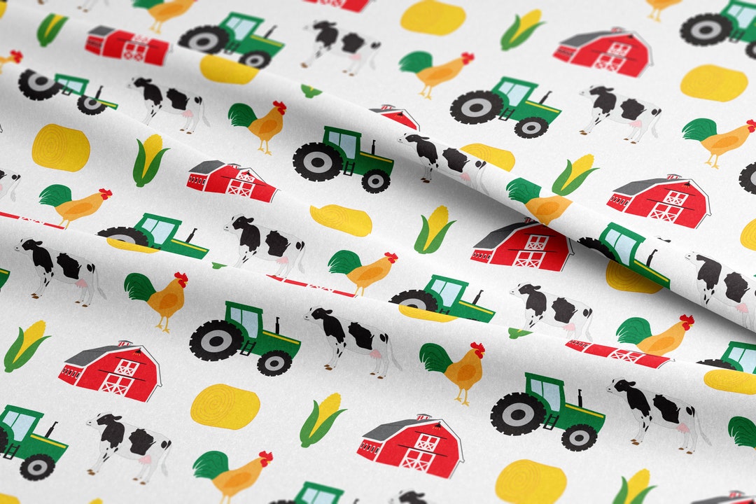 Farm Fabric Farm Fabric for Kids Fabric by the Yard or Fat Quarter farm ...