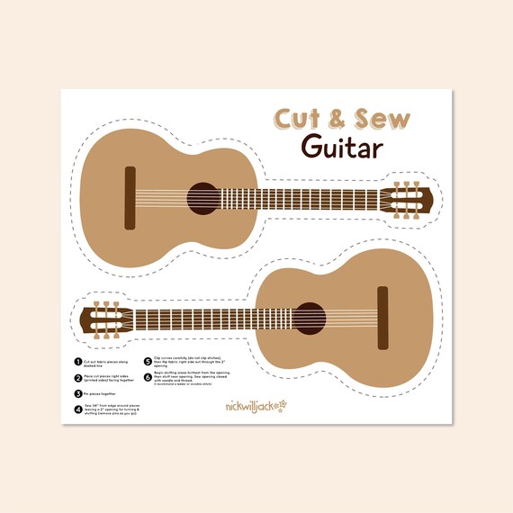 DIY Guitar Cut and Sew Panel, Guitar Fabric Panel, Guitar Sewing ...