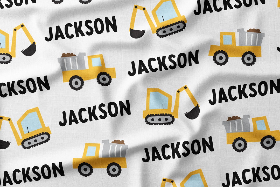 Personalized Construction Fabric Custom Construction Trucks Fabric ...