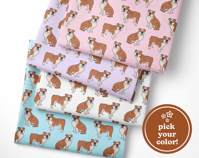 English Bulldog Fabric English Bulldog Pajamas Dog Breed by Petfriendly ...