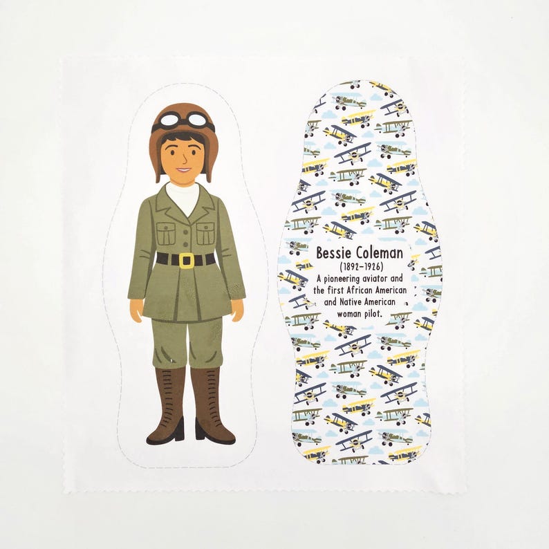 Bessie Coleman Cut & Sew Doll Kit – Beginner Hand Sewing Kit for Kids ...