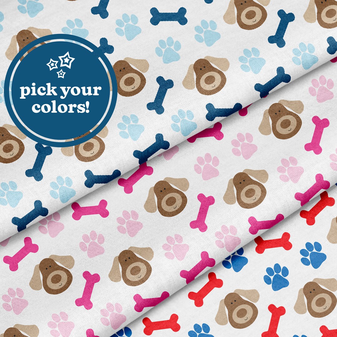 Custom Puppy Dog Fabric - Fabric by the Yard or Fat Quarter - Pet ...