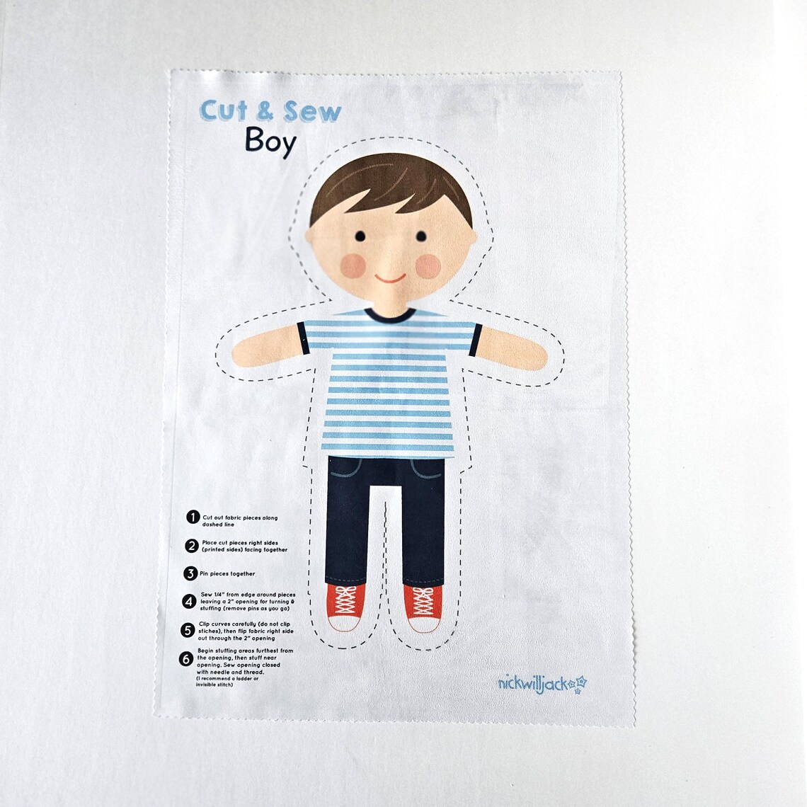 Cut and Sew Boy Doll , Custom Doll Fabric Panel, Boy Doll Fabric ...