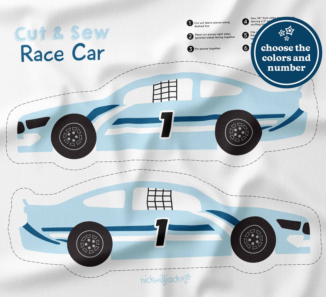 DIY Cut and Sew Race Car Fabric Panel - Etsy