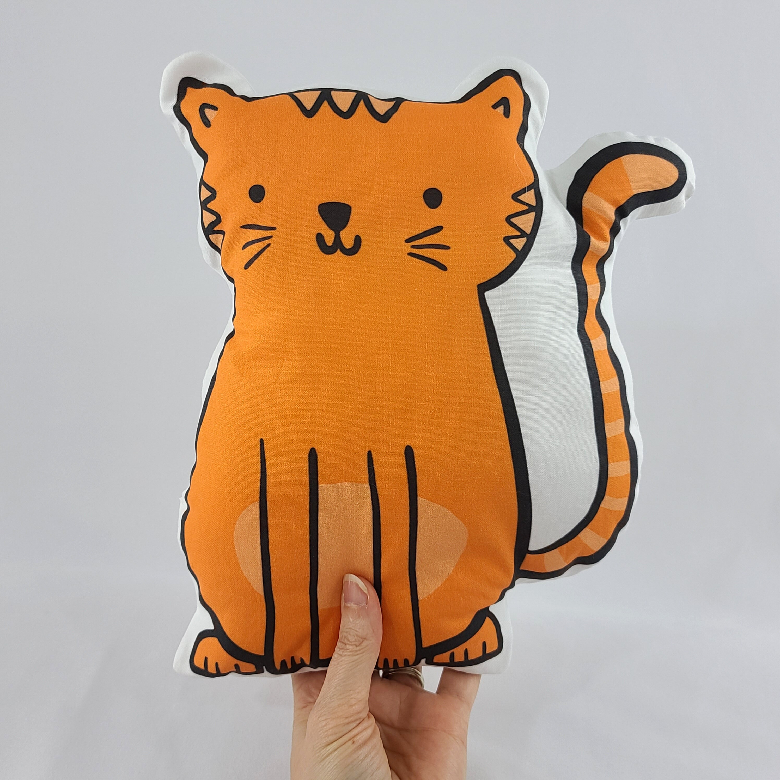 Cut and Sew Cat Cat Fabric Panel Cat Nursery Cushion Orange | Etsy