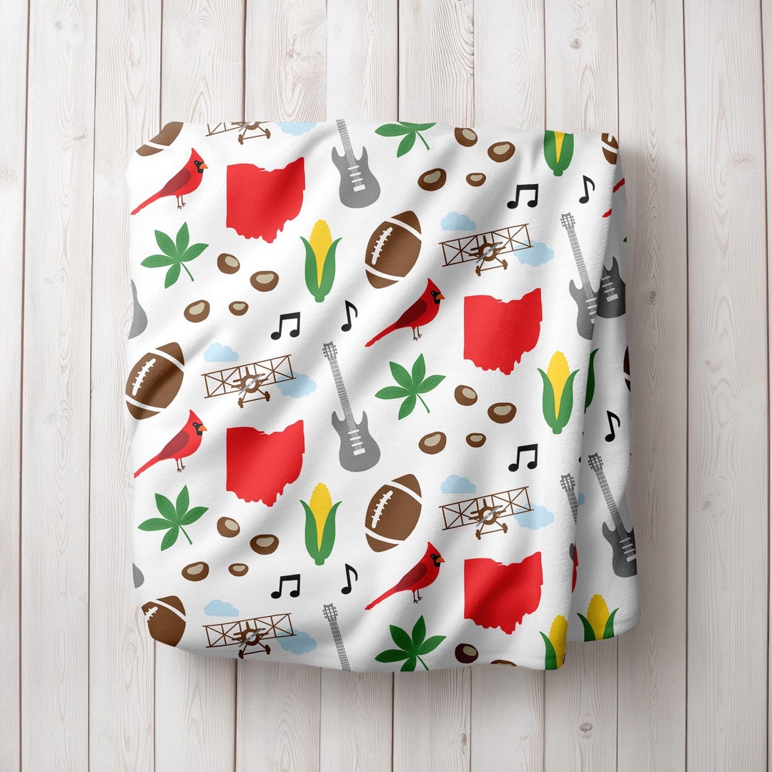 OHIO Blanket Ohio Baby Blanket Ohio Swaddle Ohio Baby Gift Ohio State ...