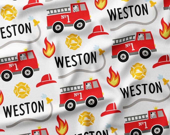 Firefighter Quilt Panel Fabric Wholecloth Red and Black Firefighter by ...