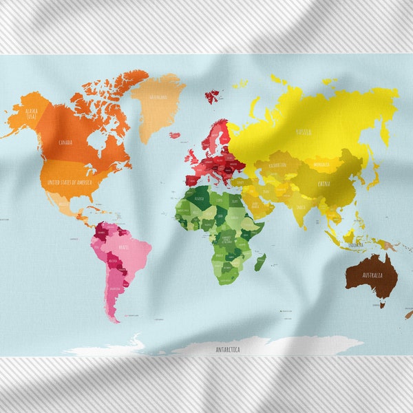 Map Fabric - Etsy
