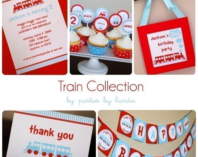 Train Party Collection-printable PDF File With EDITABLE TEXT - Etsy
