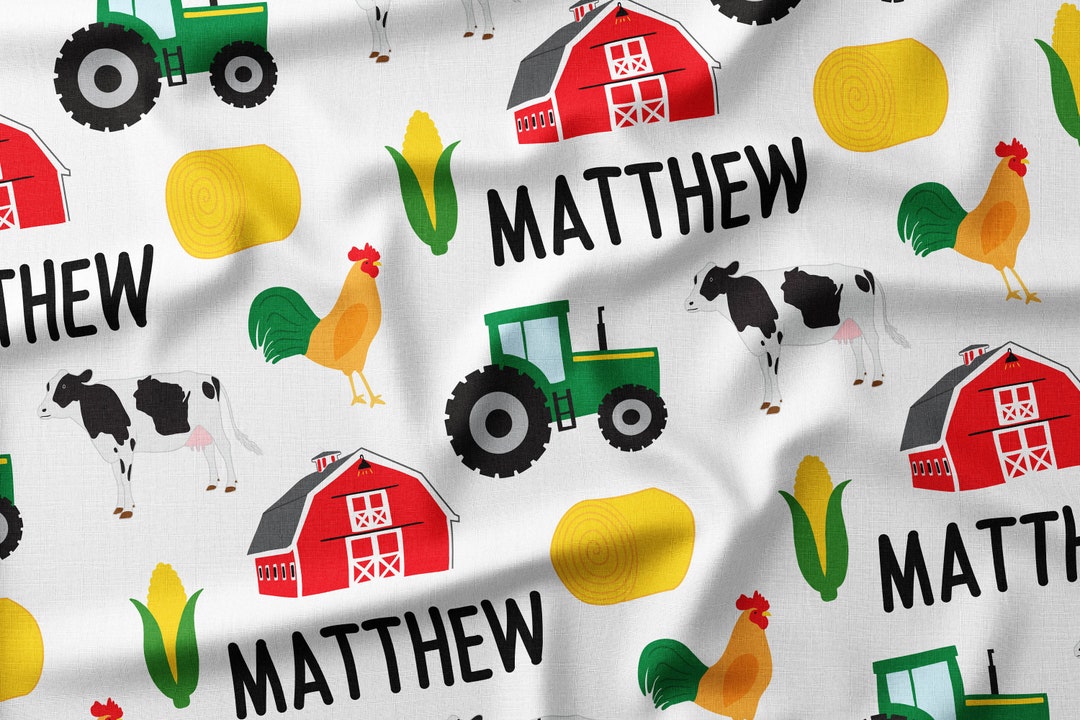 Personalized Farm Fabric Custom Farm Fabric Fabric by the Yard or Fat ...