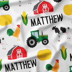 Personalized Farm Fabric Custom Farm Fabric Fabric by the Yard or Fat ...