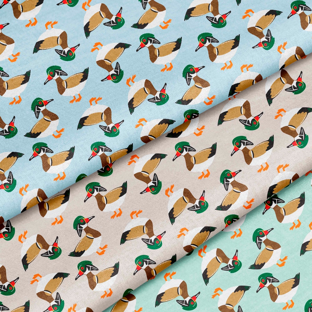 Wood Duck Fabric by the Yard or Fat Quarter Quilting Cotton, Jersey ...