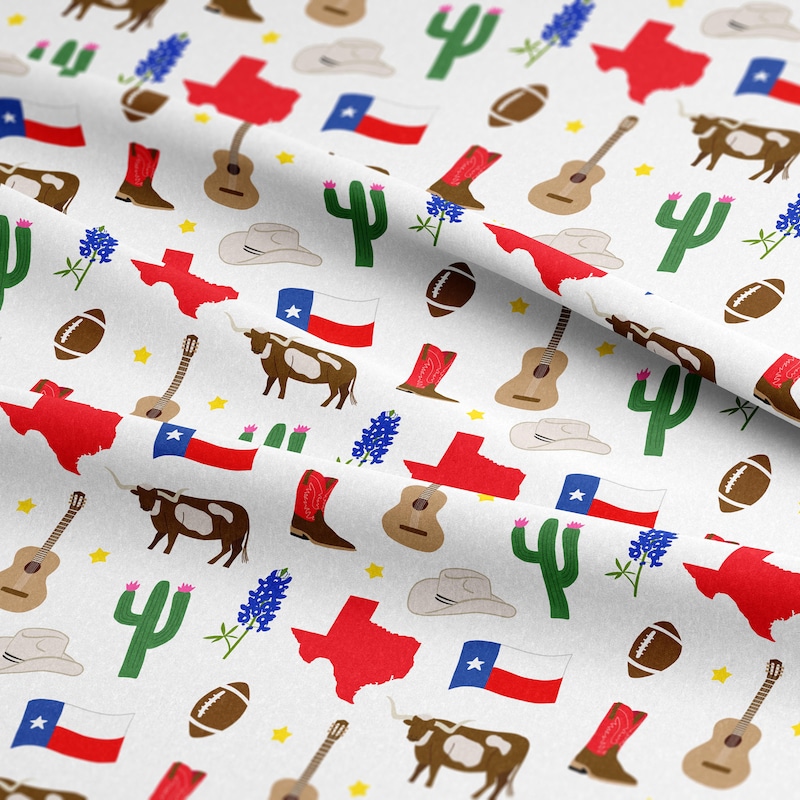 Texas Print Fabric - Etsy
