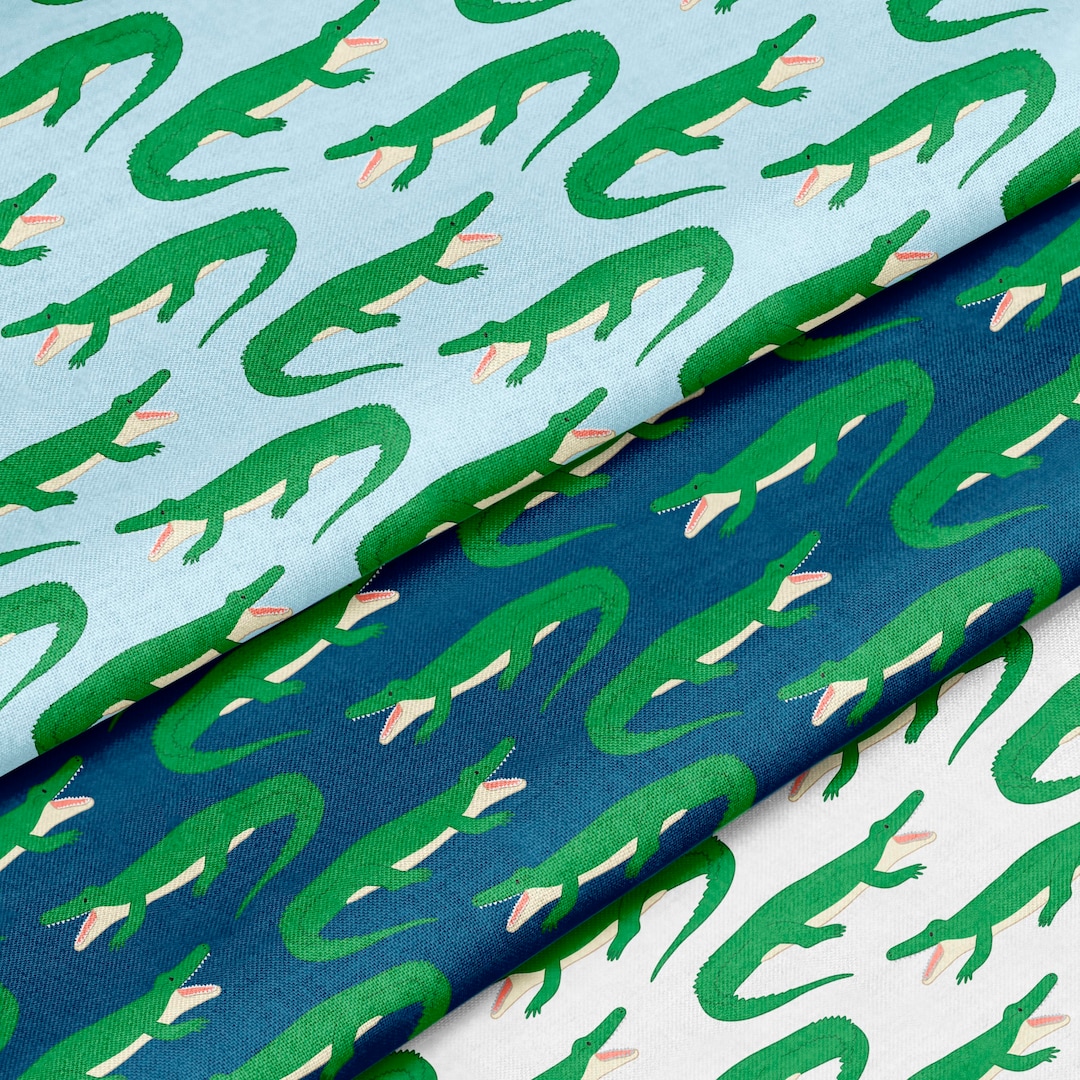 Alligator Fabric by the Yard or Fat Quarter Quilting Cotton, Jersey ...