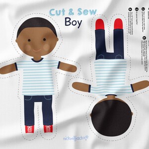 Cut and Sew Boy Doll , Custom Doll Fabric Panel, Boy Doll Fabric ...