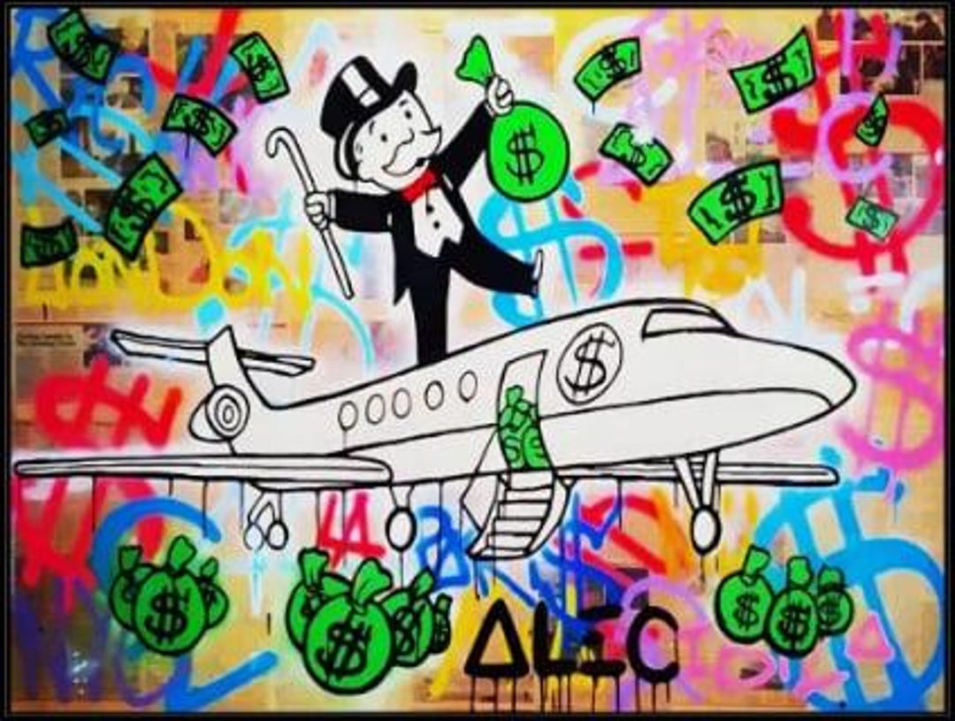 Alec Monopoly Rich Man's Plane Painting Art Canvas Print Wall Art for ...