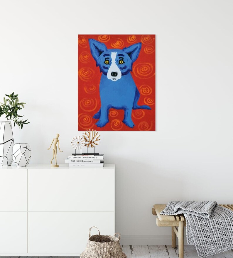 George Rodrigue Blue Dog Painting Art Canvas Print Wall Art for Home ...
