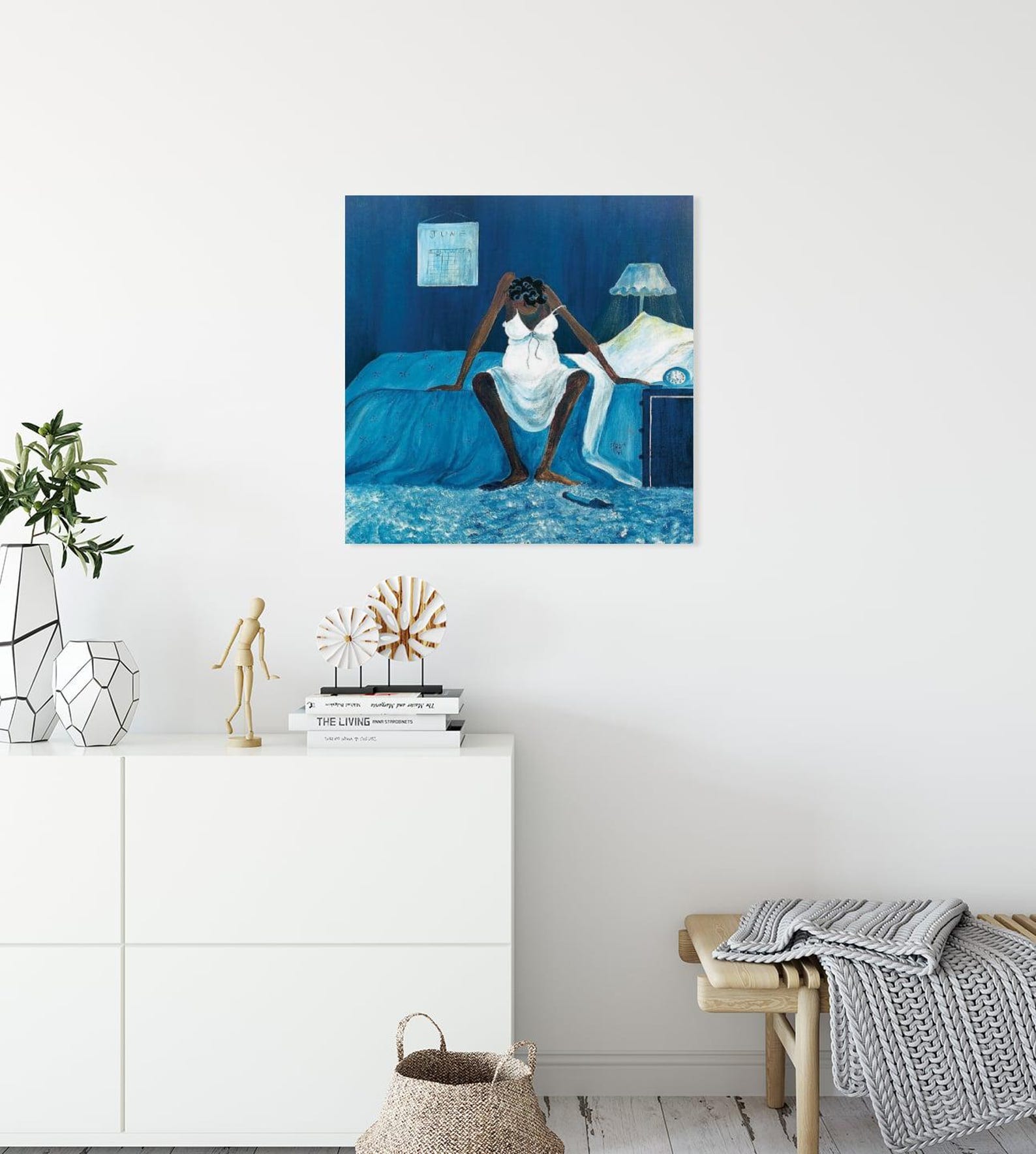 Annie Lee Blue Monday Painting Art Canvas Print Wall Art for Home Decor ...
