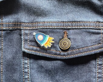 Rocket Pin Set 3D Printed Brooche - Etsy