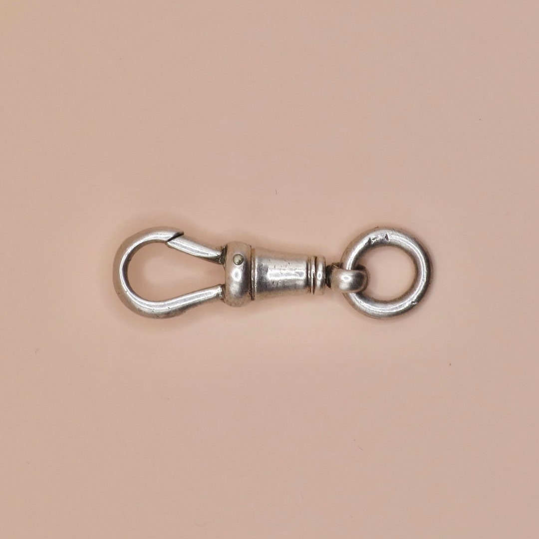 Antique Edwardian Solid Silver Swivel Dog Clip Fastener for Hanging ...