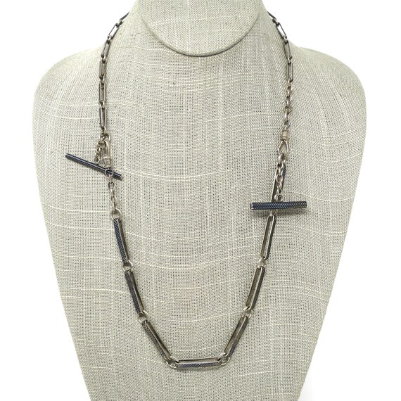 Antique Victorian 800 Niello Silver Checkerboard Patt… - Gem