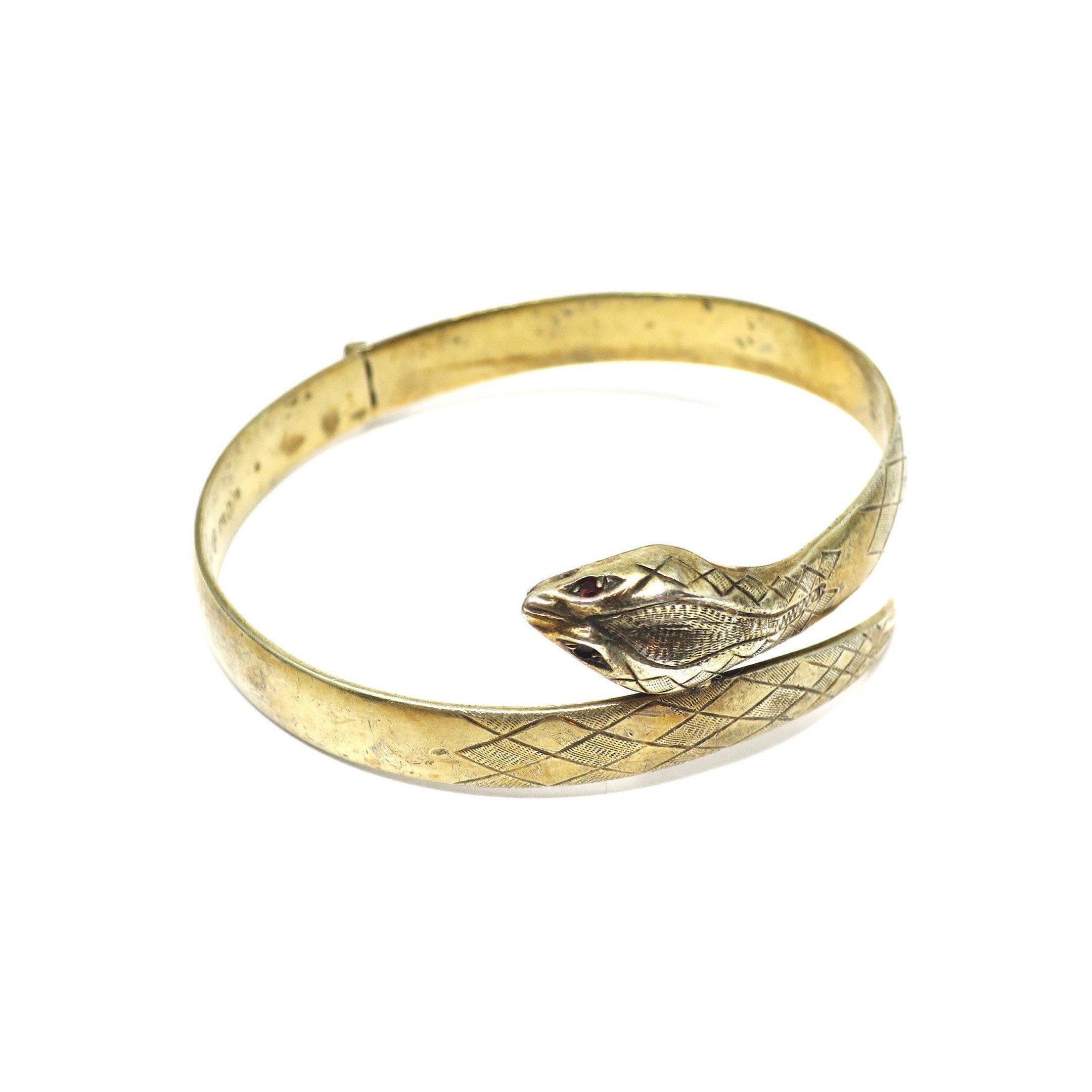 1975 Vintage Victorian Style Snake Serpent Ouroboros Hinged Bangle ...