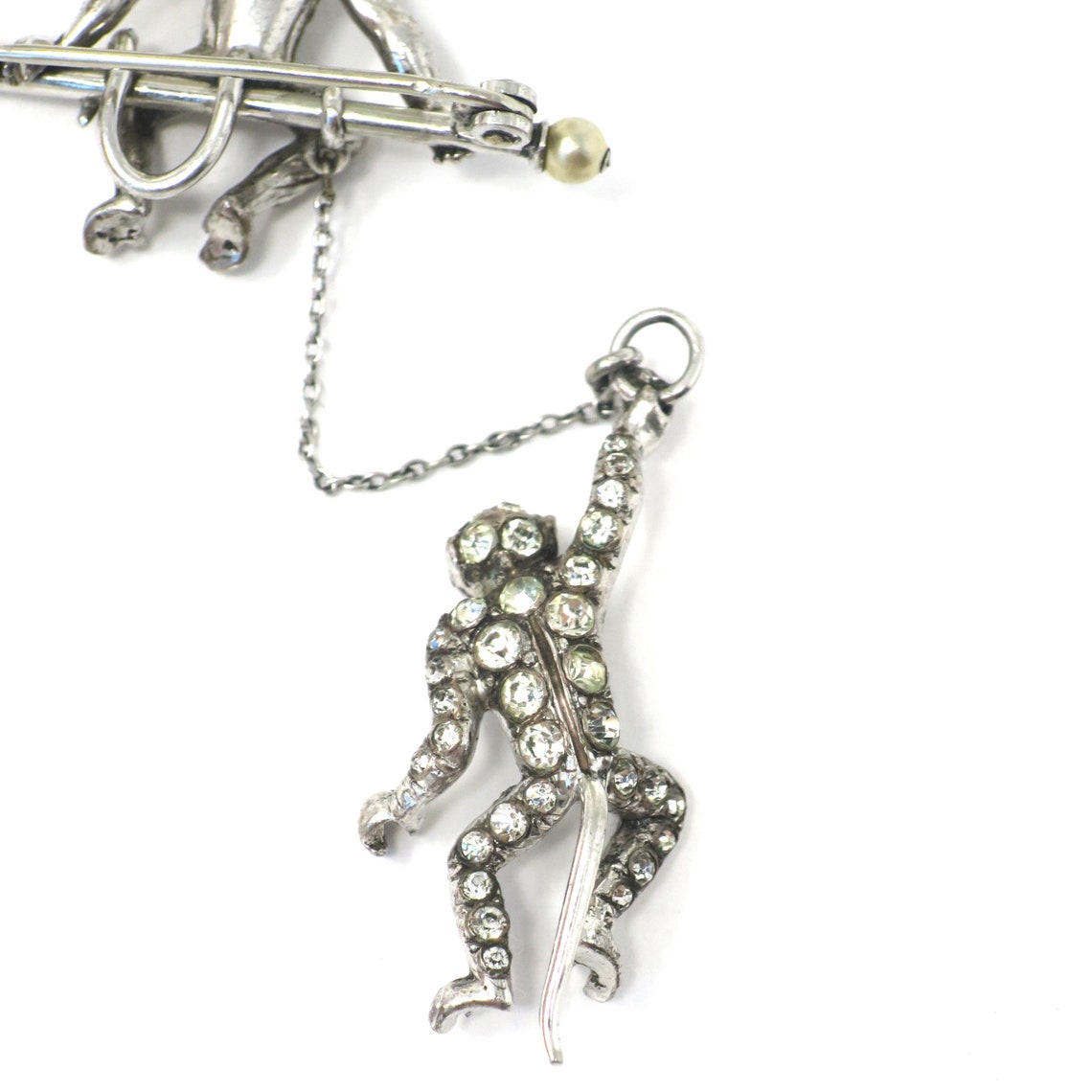 1920s Signed Sterling Silver Art Deco 3D Monkey Pastes Pin - Etsy