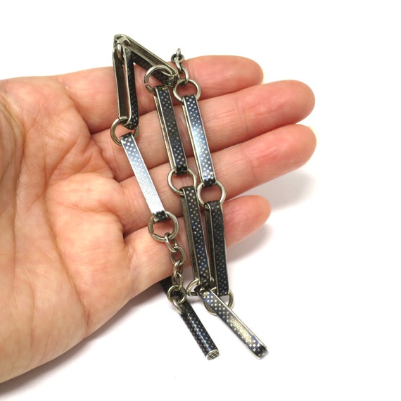 Antique Victorian 800 Niello Silver Checkerboard Patt… - Gem