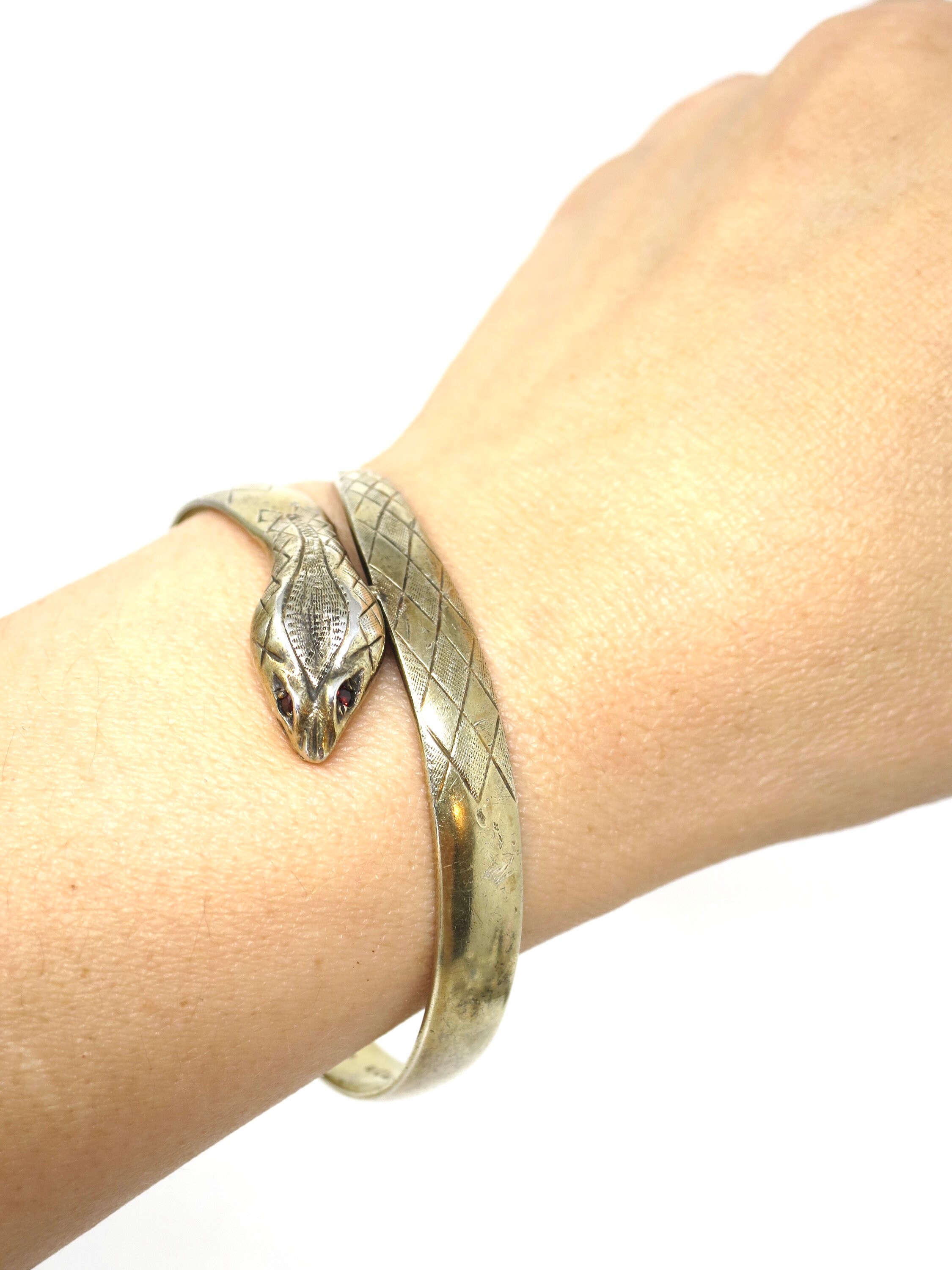 1975 Vintage Victorian Style Snake Serpent Ouroboros Hinged Bangle ...