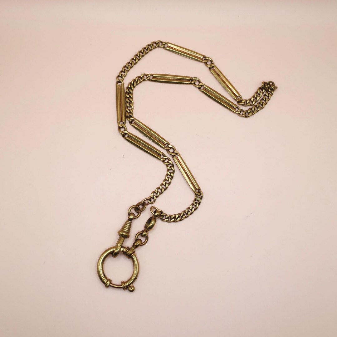 Antique Art Deco French German Italian Watch Chain Yellow Gold Filled ...