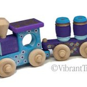 Wood Train Set. Hand Painted Wooden Train Set. Keepsake Toy Train. - Etsy