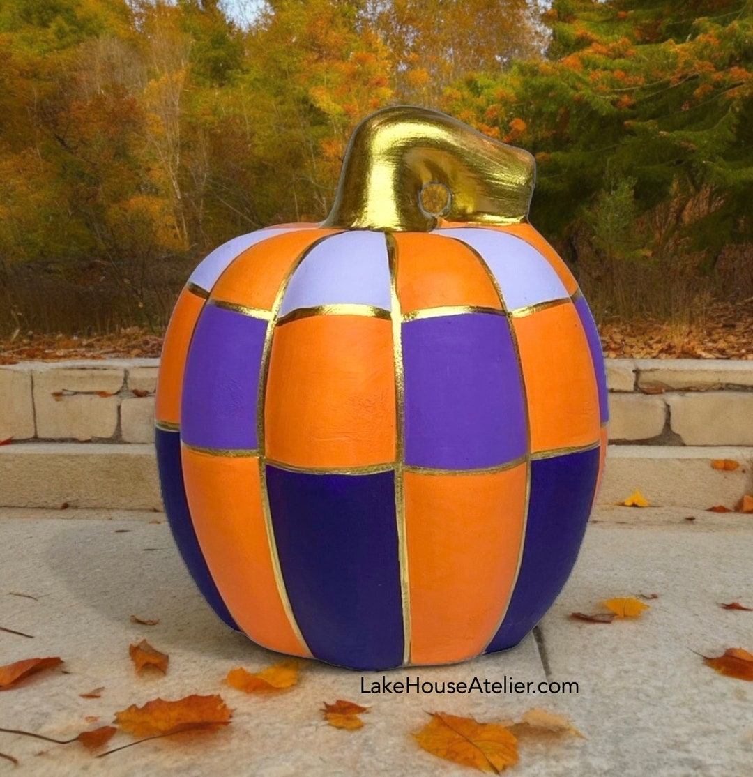 OOAK Hand Painted Ceramic Pumpkins. Tabletop Pumpkins, Original Design. - Etsy