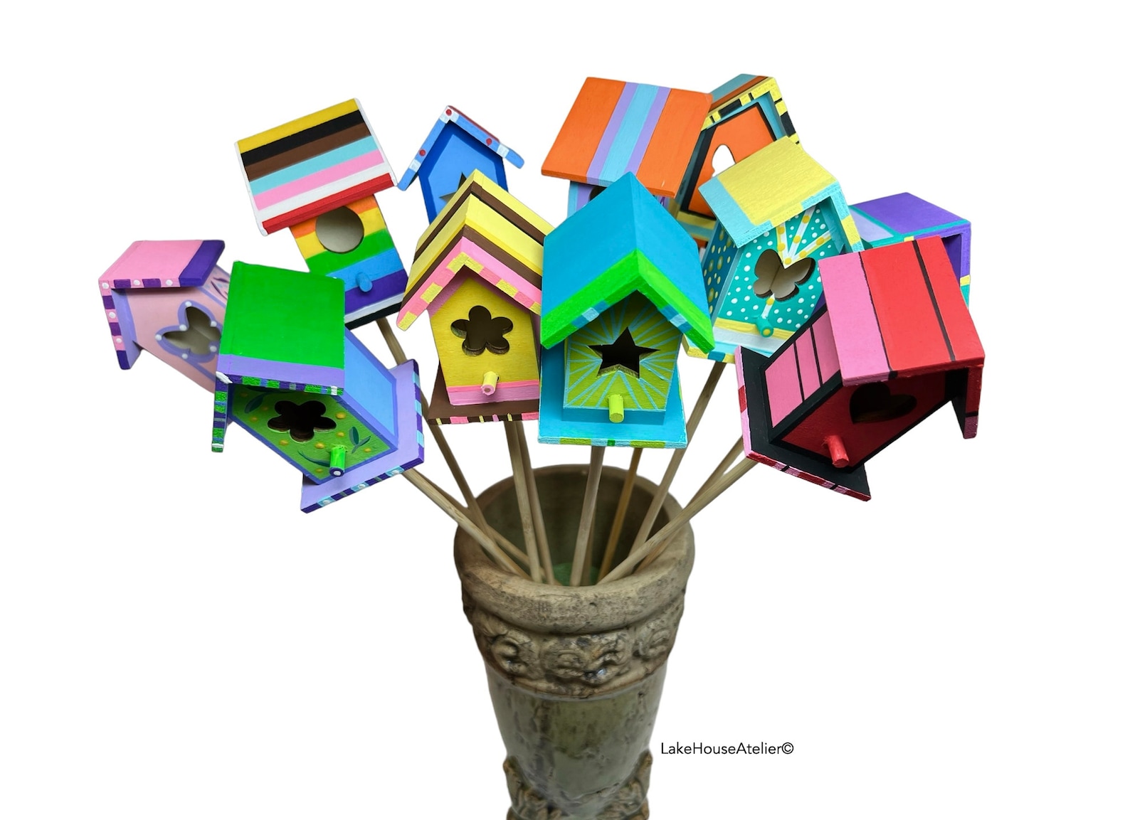 Assorted Birdhouse Floral Picks. Birdhouse Bouquet. Pride Decor. Plant ...