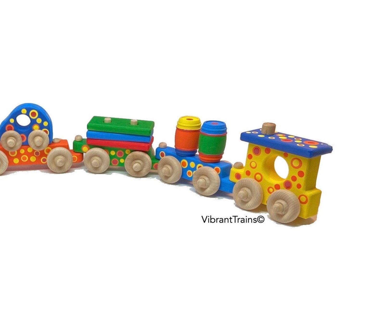 Hand Painted Toy Train Keepsake OOAK. Handmade Hand Painted Wooden Toy ...