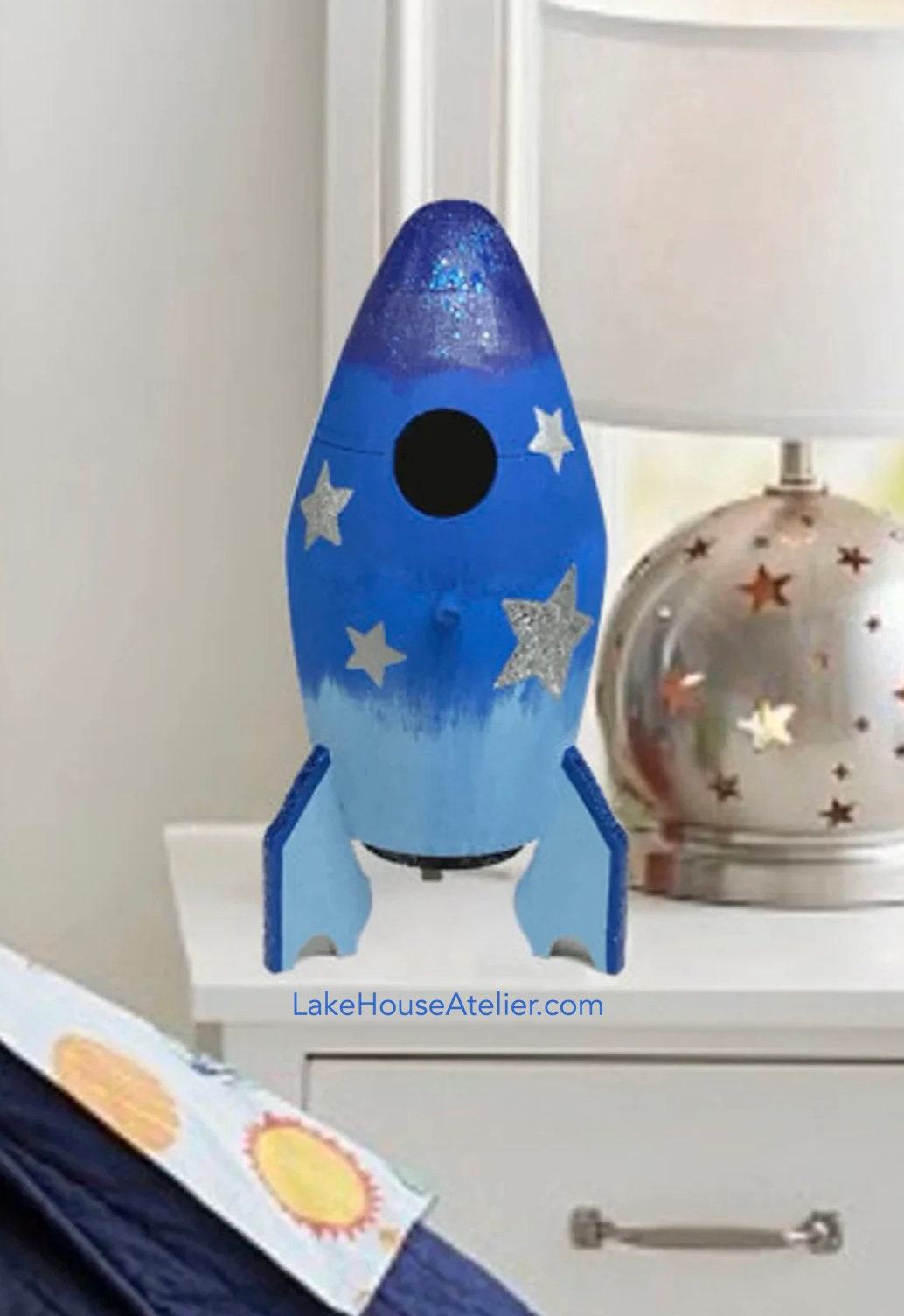 Rocket Ship Birdhouses OOAK. Hand Painted Space Ship OOAK. - Etsy