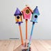 Assorted Mini Birdhouse Picks for Planters, Potted Plants, Container ...