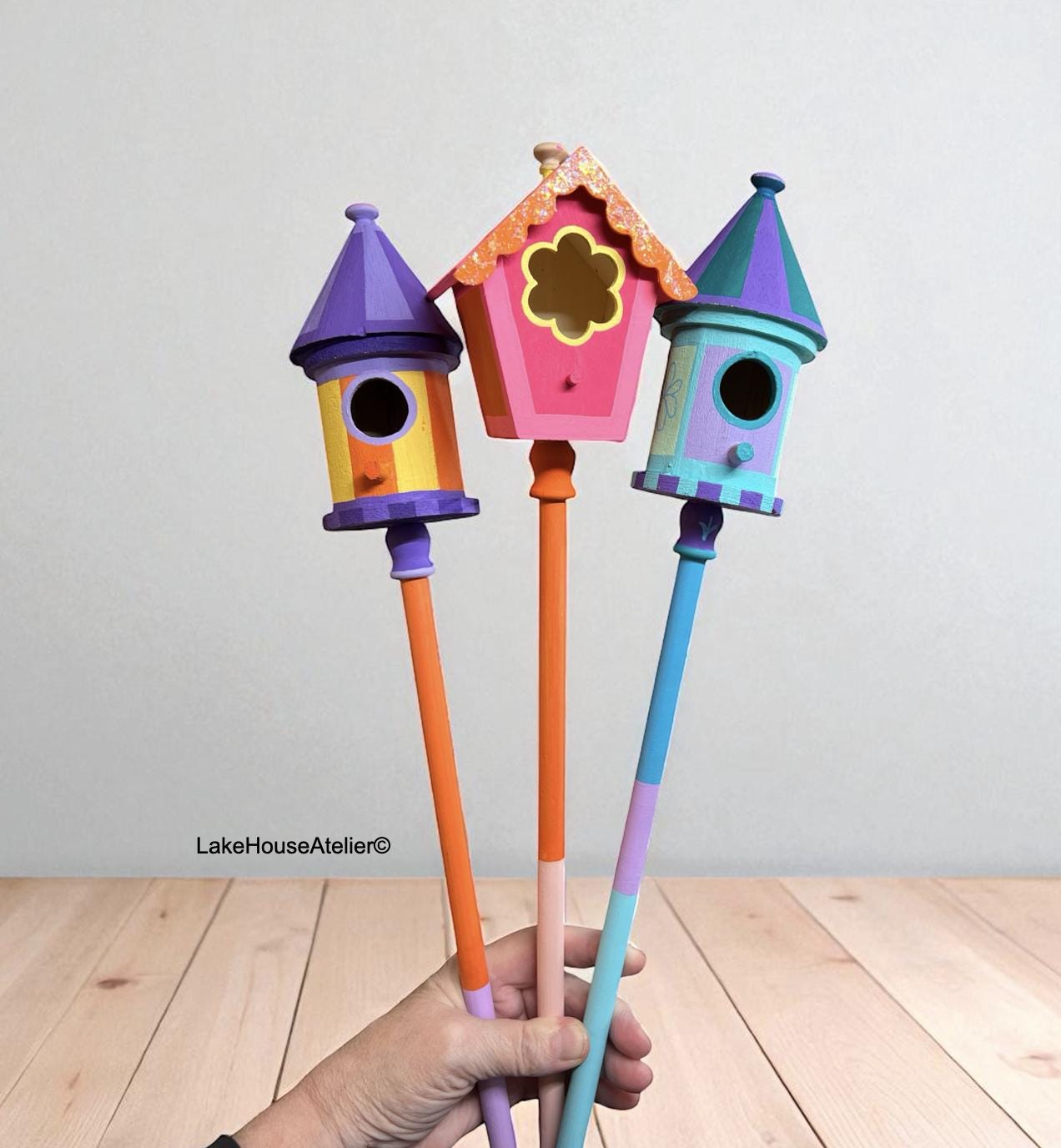 Assorted Mini Birdhouse Picks for Planters, Potted Plants, Container ...