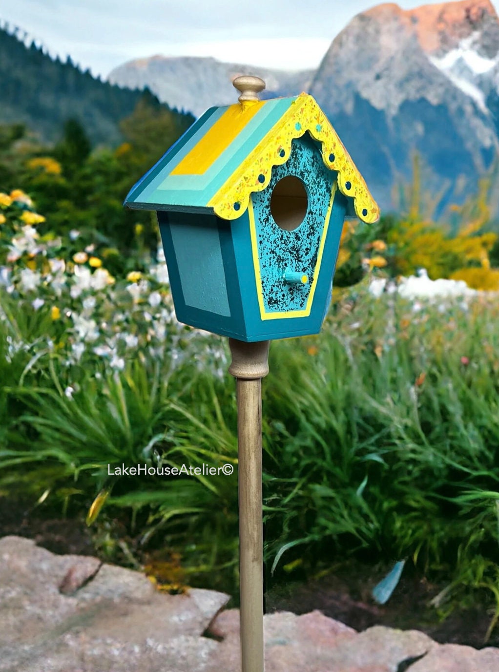 Assorted Mini Birdhouse Picks for Planters, Potted Plants, Container ...