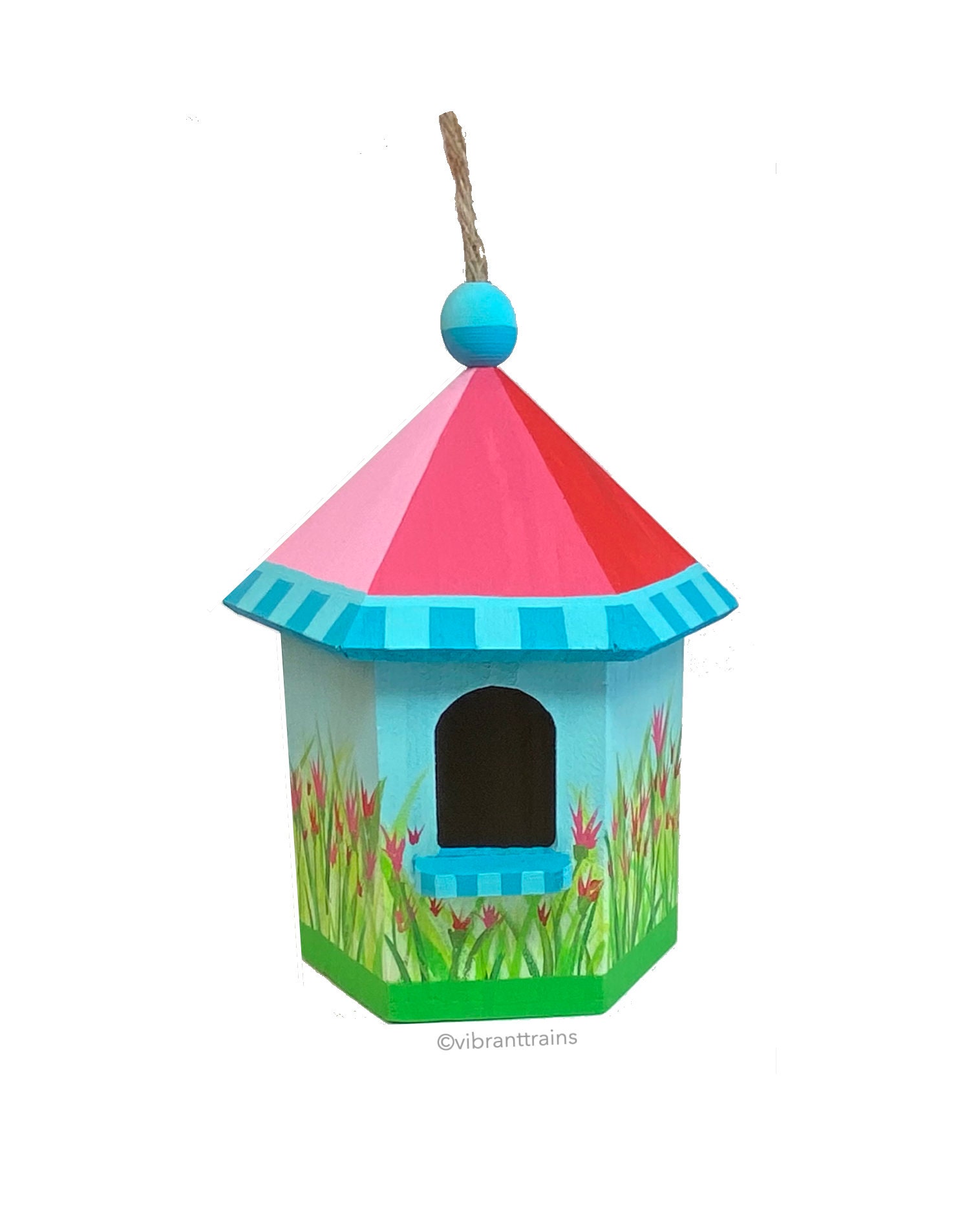 Hexagon Birdhouse Hand Painted. Hexagon Birdhouse Garden - Etsy UK