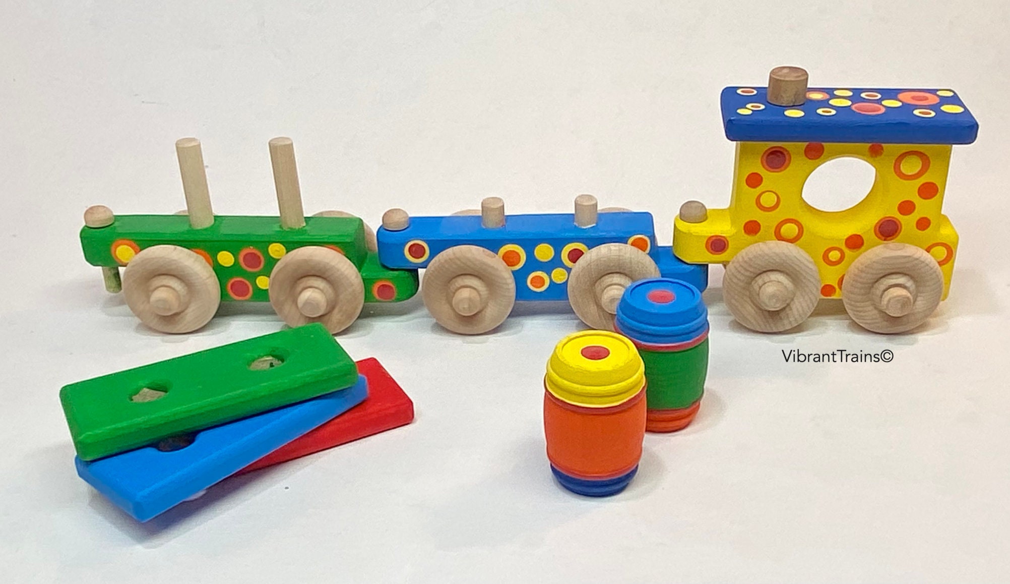 Hand Painted Toy Train Keepsake OOAK. Handmade Hand Painted Wooden Toy ...
