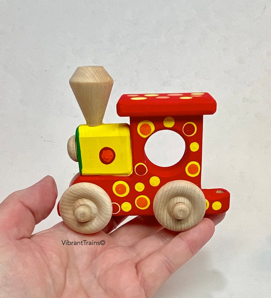 Hand Painted Toy Train Keepsake OOAK. Handmade Hand Painted Wooden Toy ...