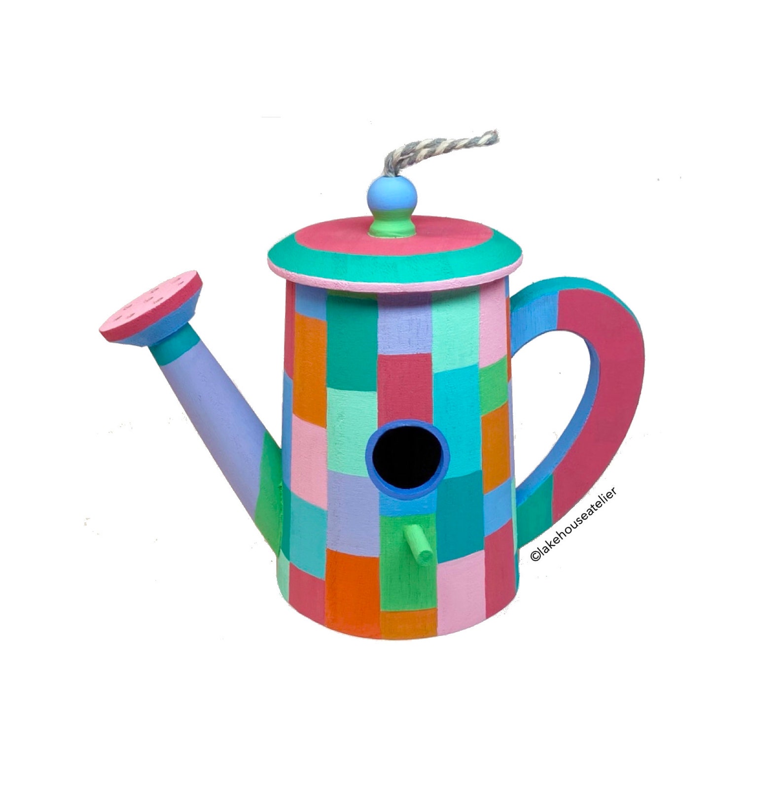 Watering Can Shaped Birdhouse. Hand Painted Watering Can Style | Etsy