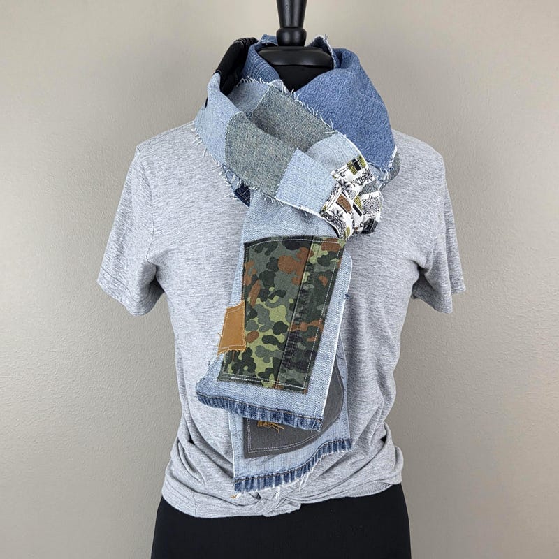 Denim Scarf - Etsy