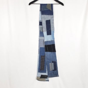 Upcycled Denim Scarf Patch Style Fashion Scarf One of A Kind Gift ...